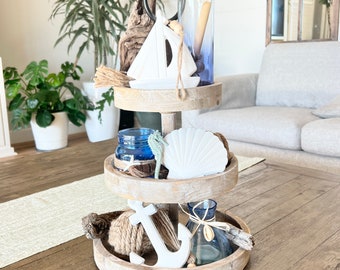 Beach Tier Tray Decor, Starfish Tray Decor, Ocean Decor, Beach Decor ...