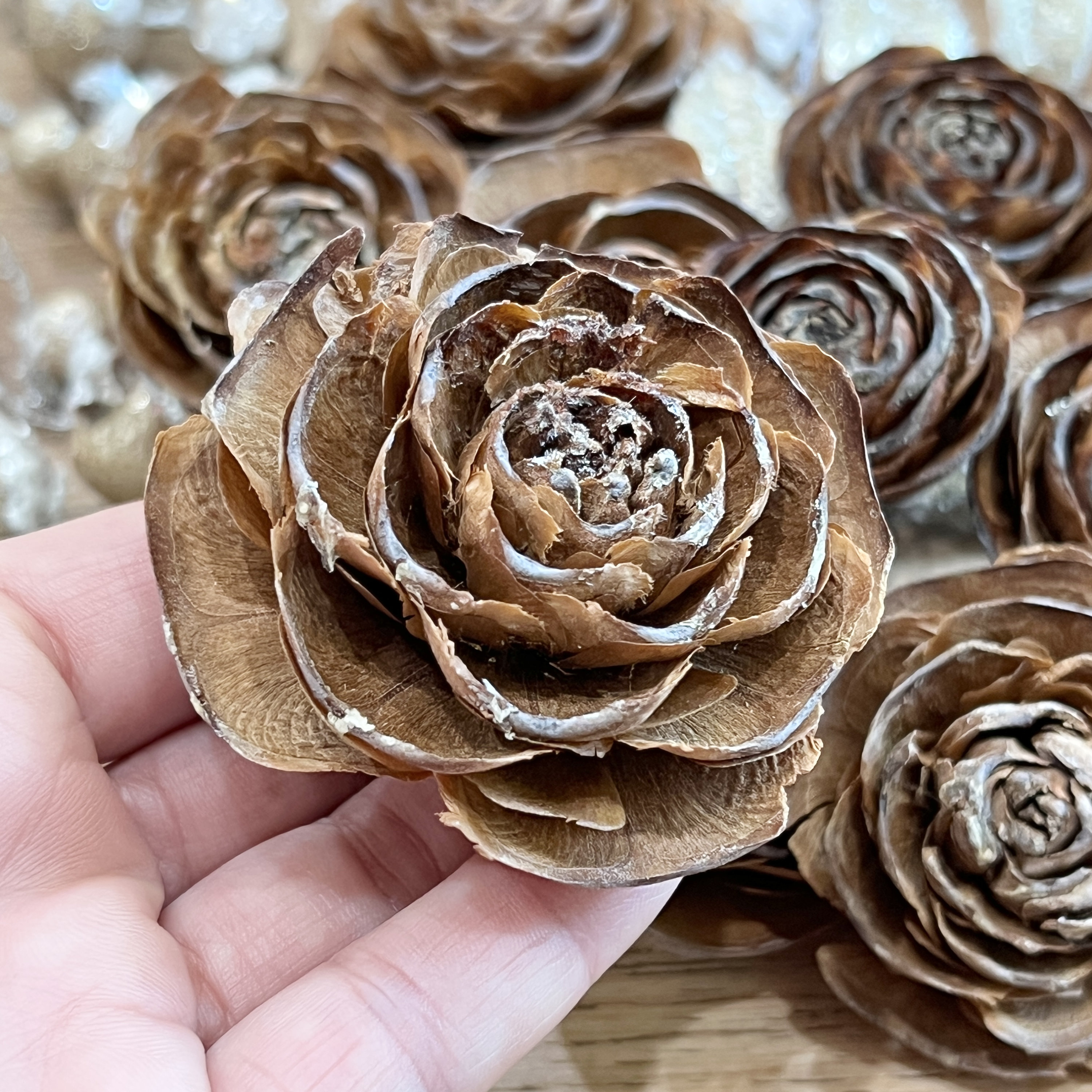 Set of 3 Pine Cone Flowers Pine Cones for Decorating Rustic - Etsy