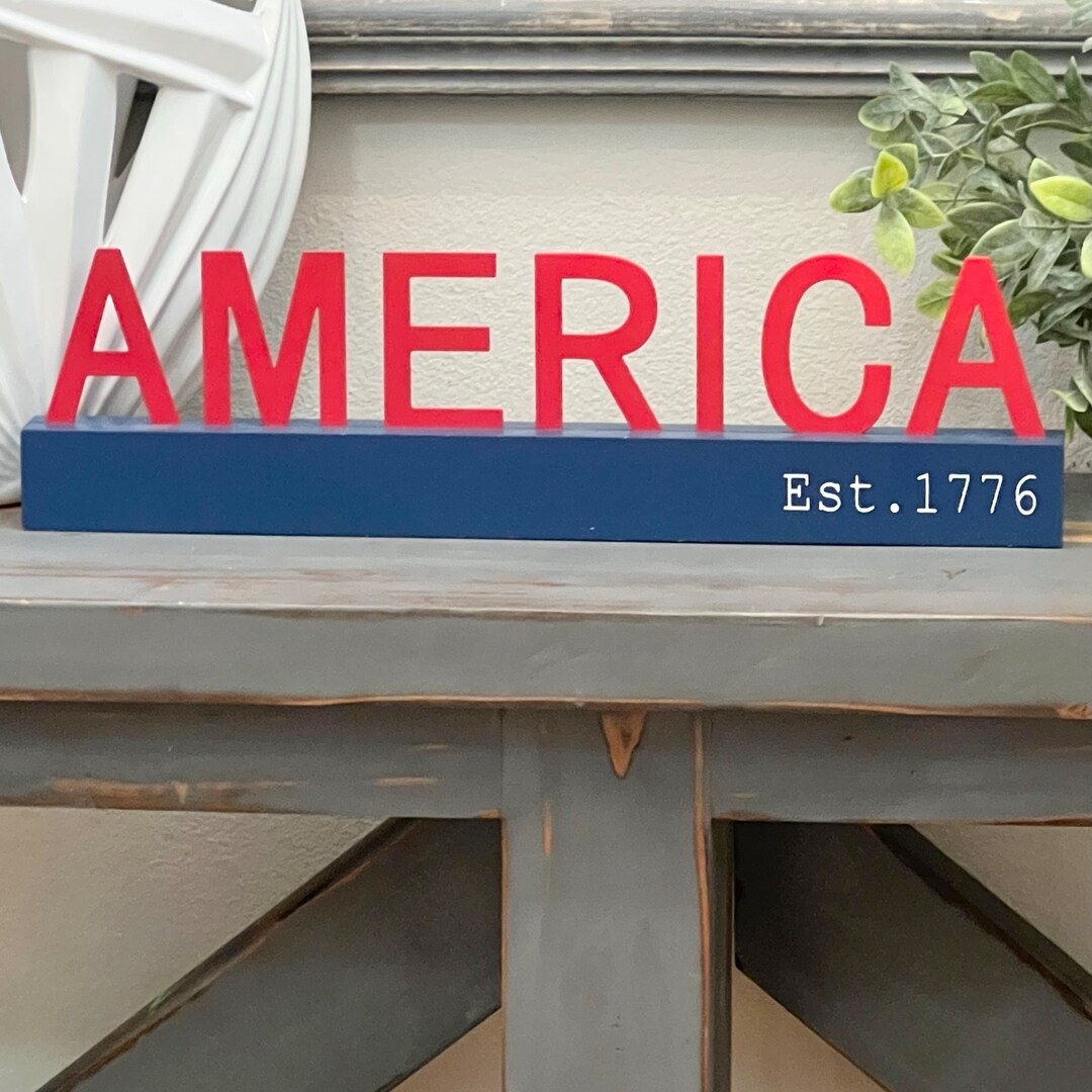 Americana Decor, American Sign, Patriotic Decor, Wooden America Sign ...