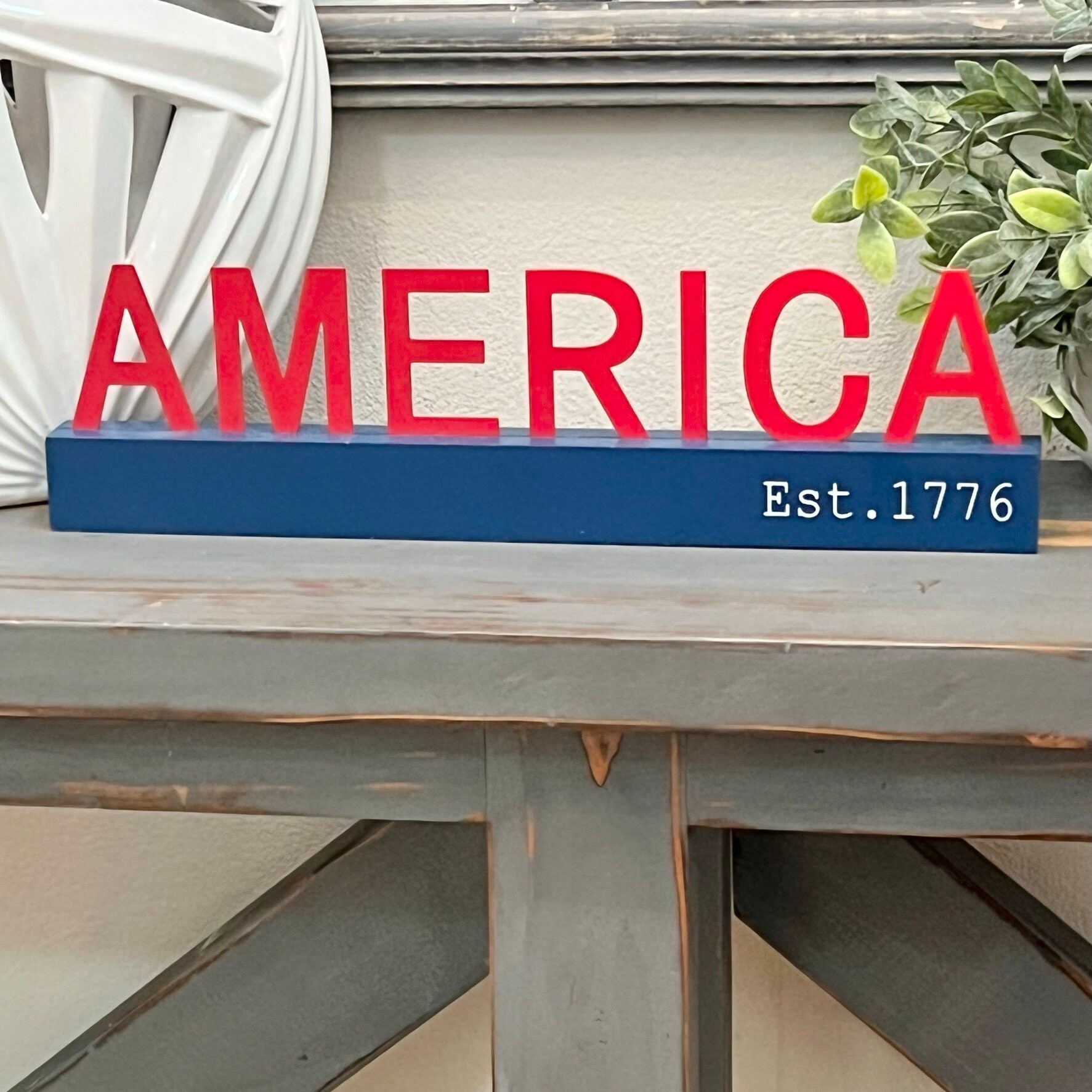 Americana Decor, American Sign, Patriotic Decor, Wooden America Sign ...