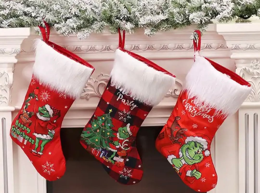 Grinch Stocking, Grinch Christmas Stocking, Christmas Stockings, Grinch ...