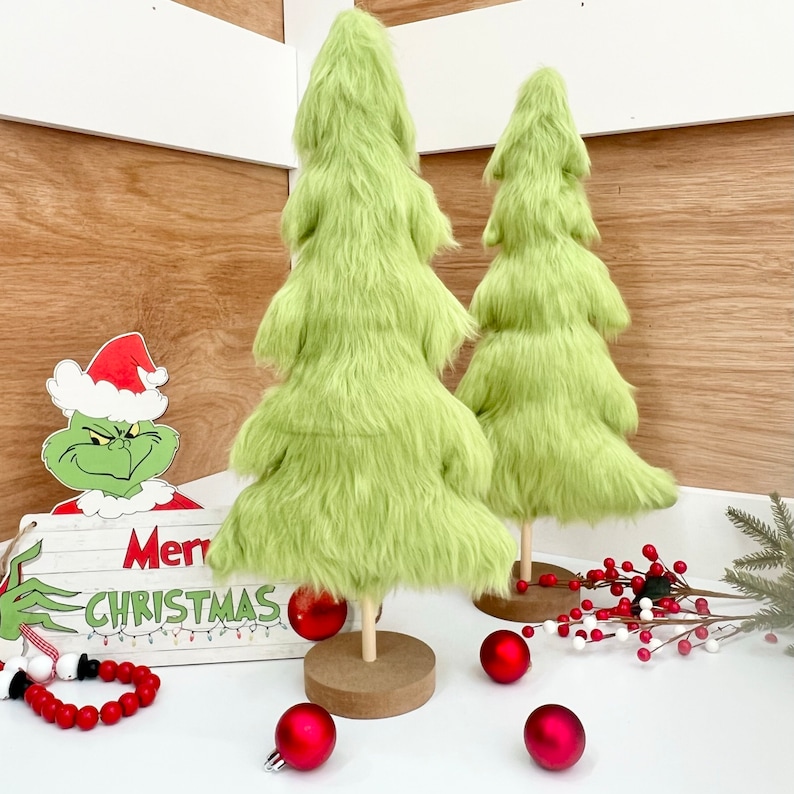 Fluffy Grinch Christmas Tree, Whoville Decor (10x14x4) - Etsy