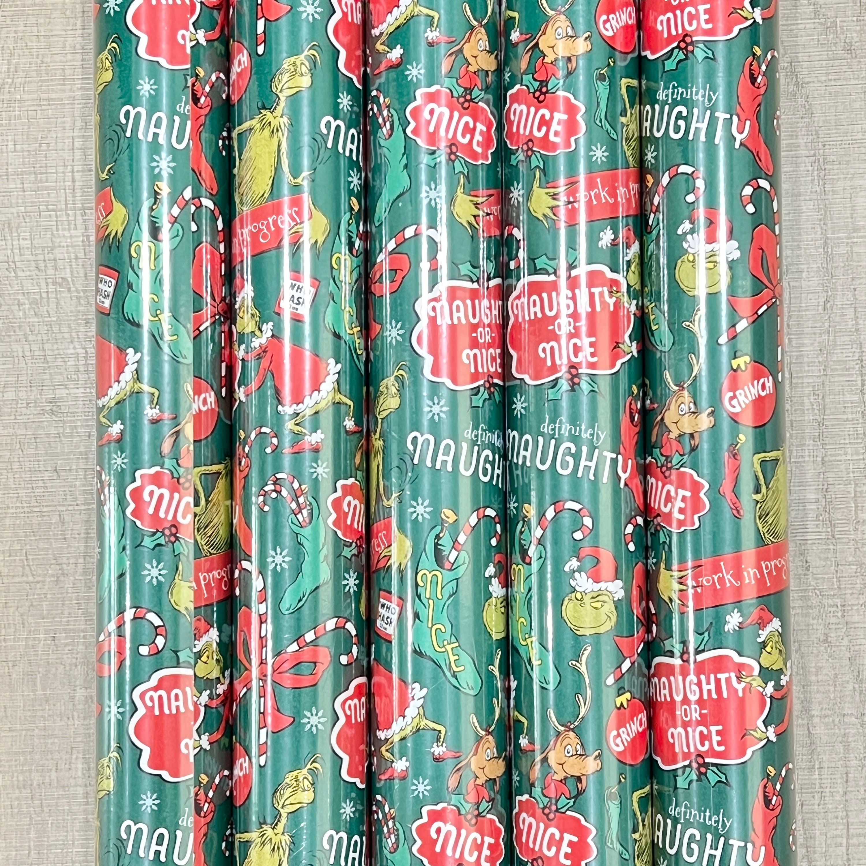 Grinch Wrapping Paper, Large Wrapping Paper Roll, Full Roll, Grinch ...