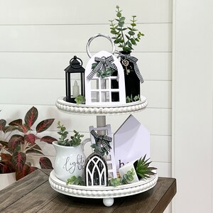 Farmhouse Tiered Tray Decor, Tiered Tray Bundle, Black and White Bundle ...
