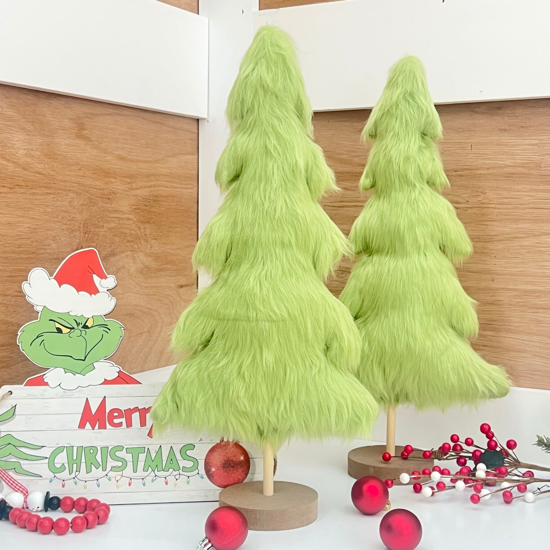 Fluffy Grinch Christmas Tree, Whoville Decor (10x14x4) - Etsy