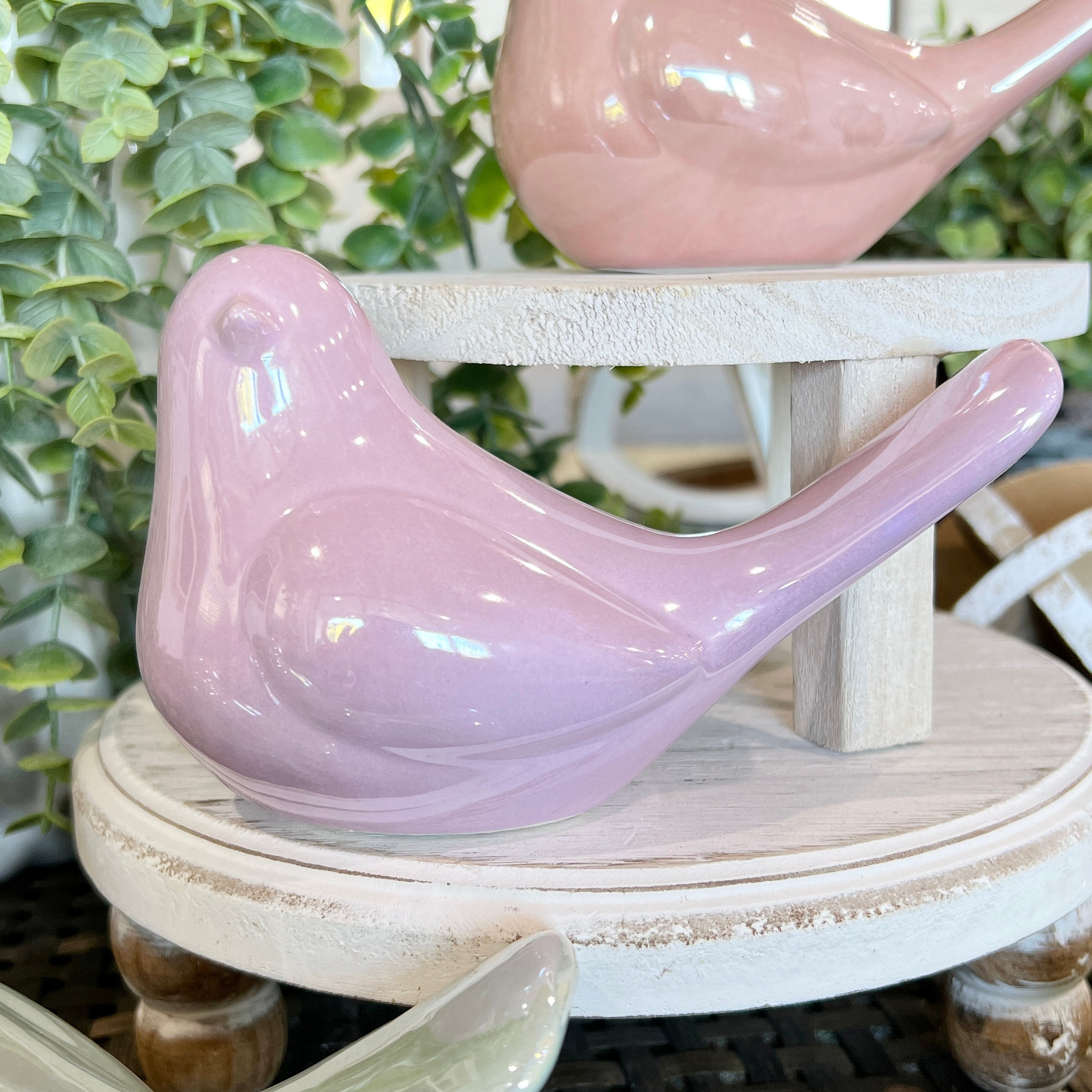 Set of 3 Ceramic Birds, Shiny Ceramic Birds, Bird Decor, Spring Decor ...