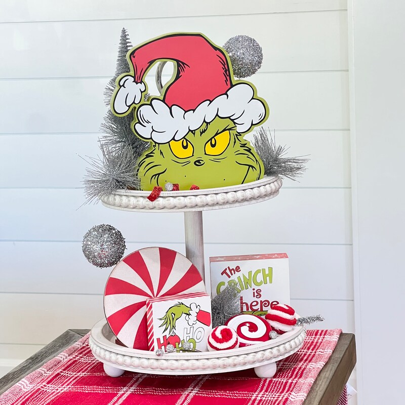 Grinch Tiered Tray Decor - Etsy