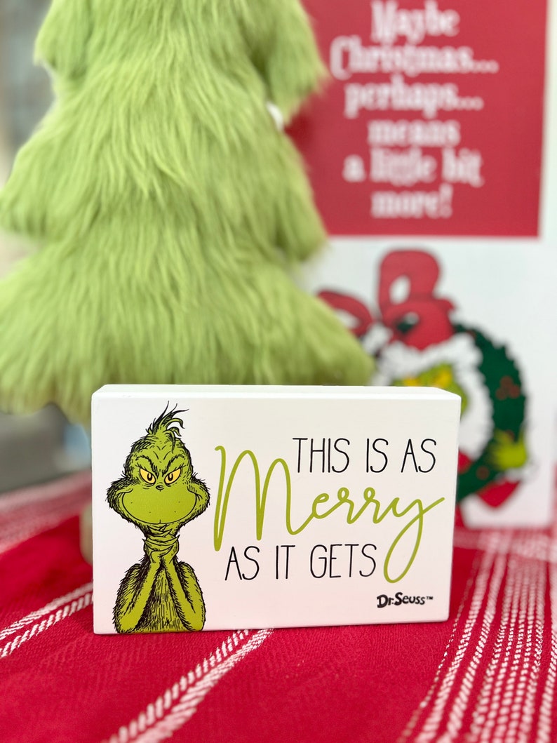 Grinch Decor Grinch Wooden Sign Christmas Decor Christmas - Etsy