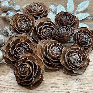 Set of 3 Pine Cone Flowers, Pine Cones for Decorating, Rustic Decor ...