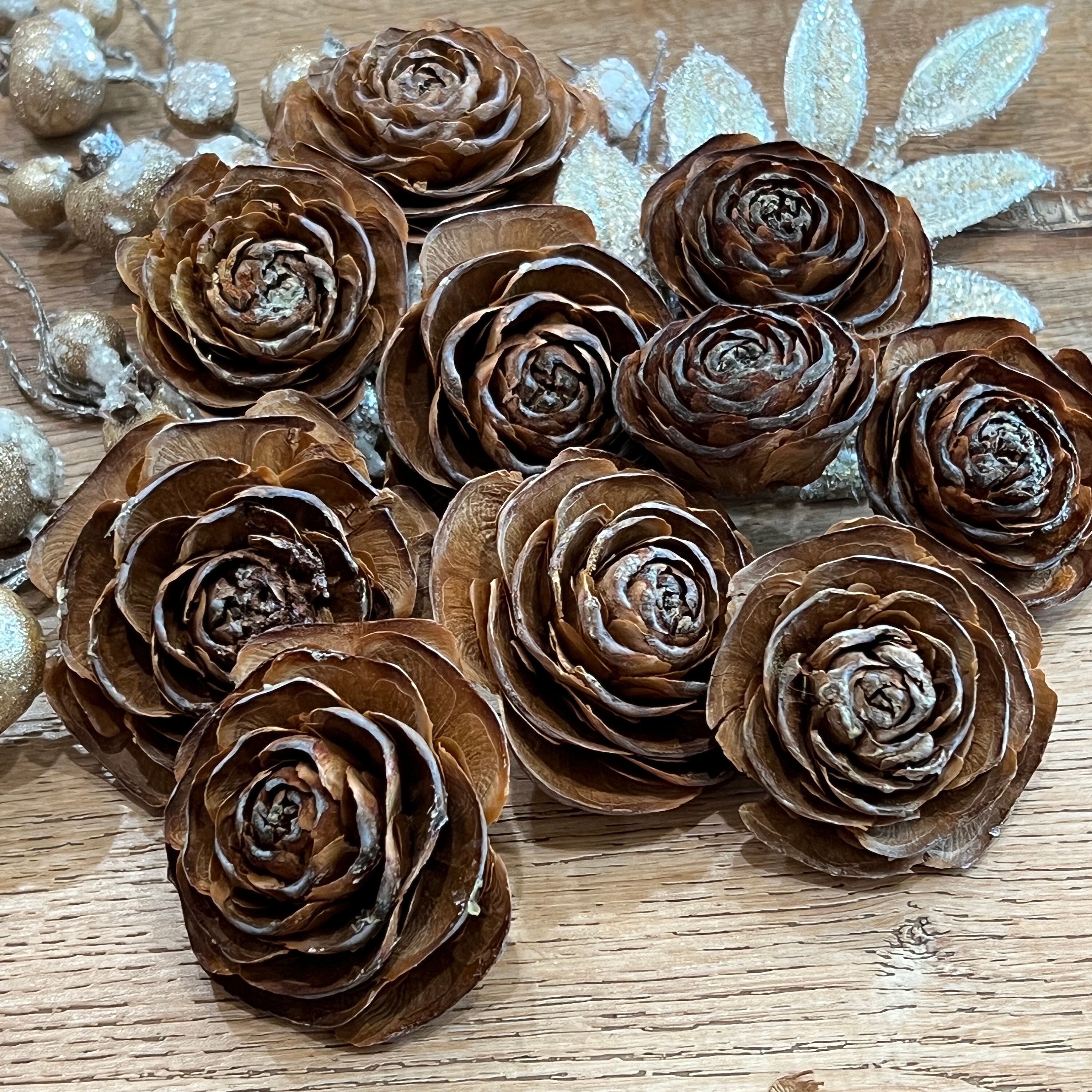 Set of 3 Pine Cone Flowers Pine Cones for Decorating Rustic - Etsy