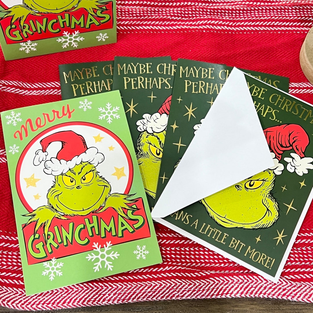Set of 8 Grinch Cards, Christmas Cards, Christmas Grinch, Grinch ...