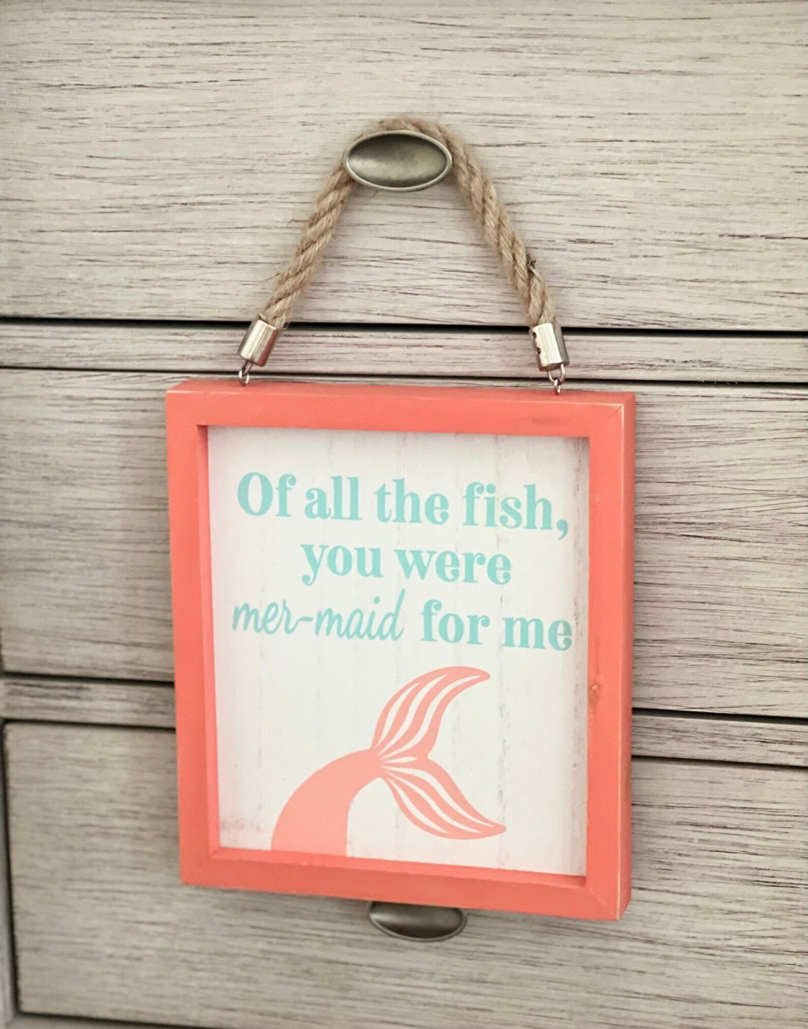 Mermaid Wood Framed Sign, Beach House Decor - Etsy
