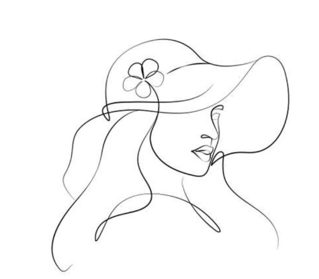 Illustration of Beautiful Female Line Art Drawing - Etsy