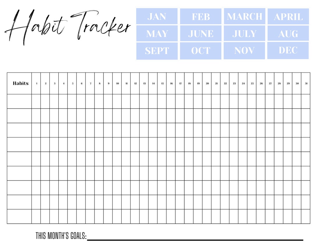 Daily Habit Tracker - Etsy