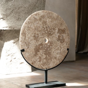 Marble Disc With Metal Stand 16in/40cm. NEW Model 2025– Light and Dark ...