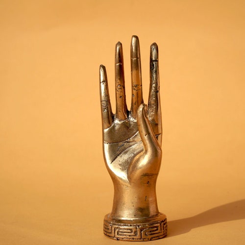 Brass Figurine Hand / Brass Bali Business Card Holder - Etsy