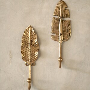 Hook "leaf"/ Wall Hook Coat Hooks Bag Hook Art Decor Hangers Leaves Key ...