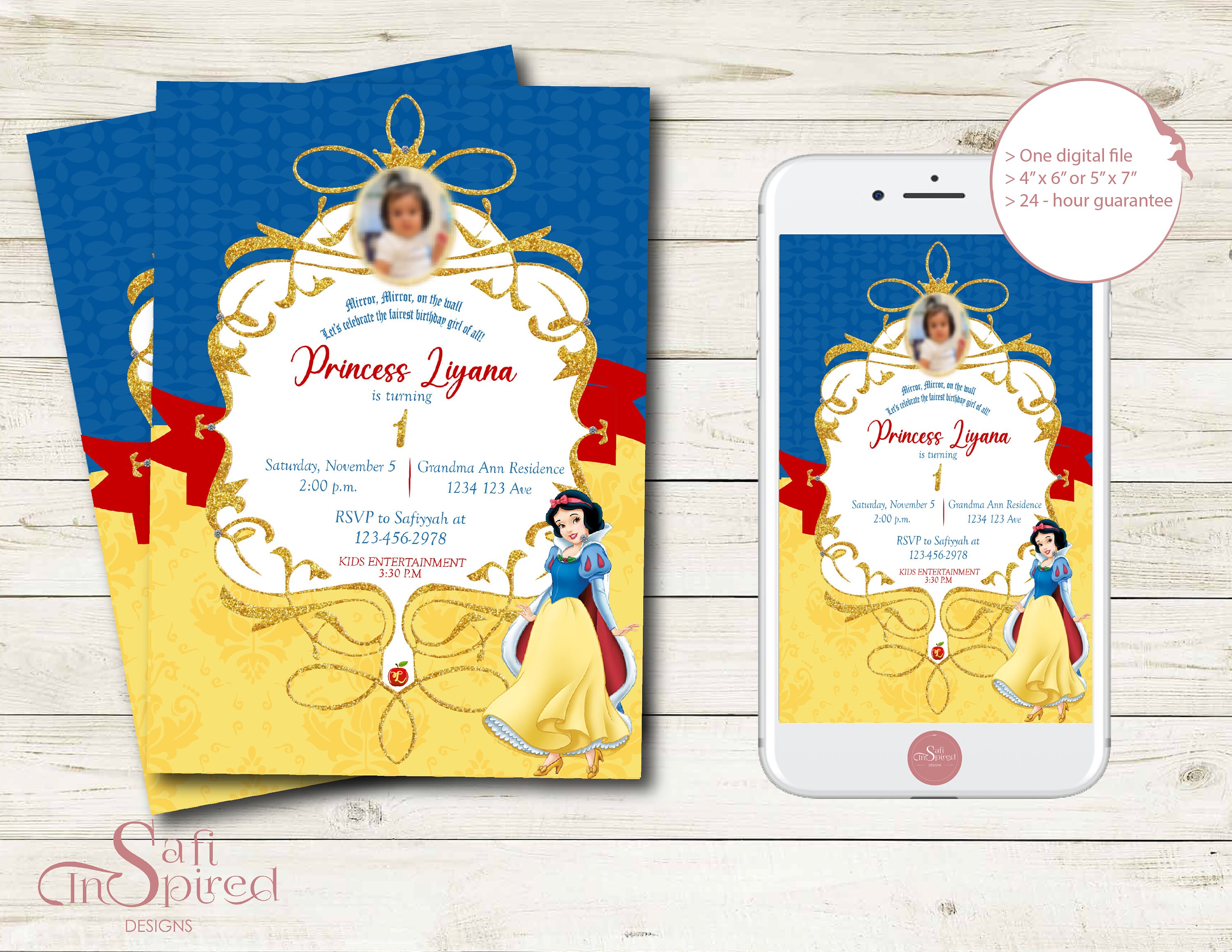 Mirror Mirror Snow White Invitation Snow White Mirror Invitations