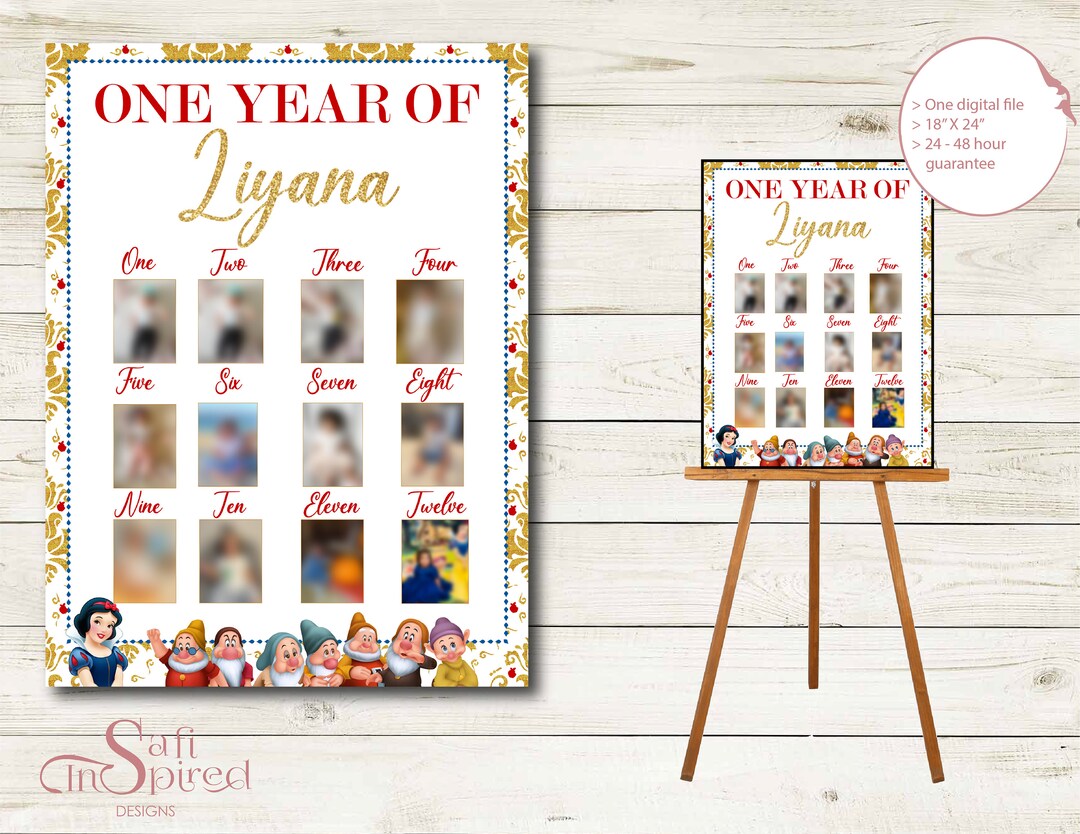 PRINTABLE Snow White Milestone Poster, Milestone Poster, Custom ...