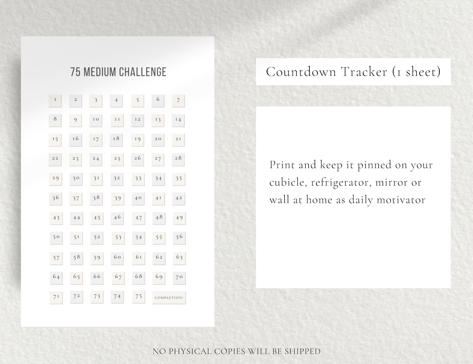 Minimalist 75 Medium Challenge Tracker, 75 Medium Printable, 75 Medium ...
