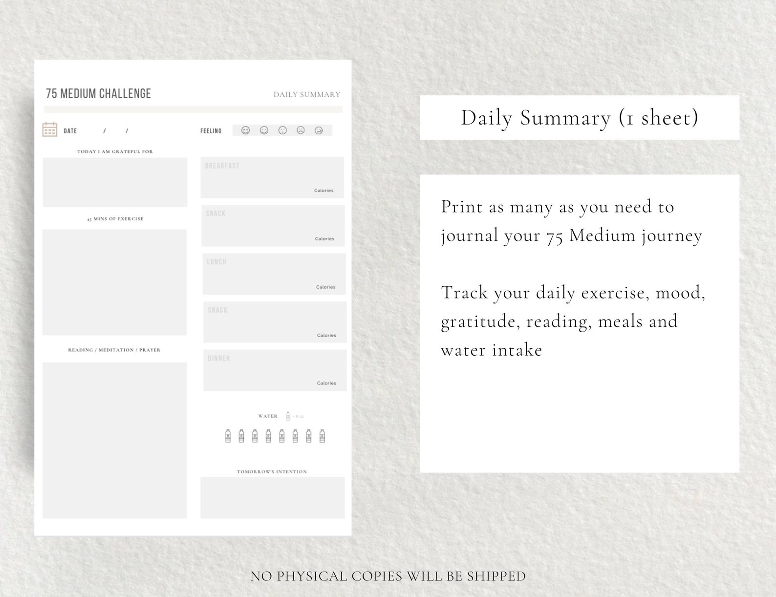 Minimalist 75 Medium Challenge Tracker, 75 Medium Printable, 75 Medium ...