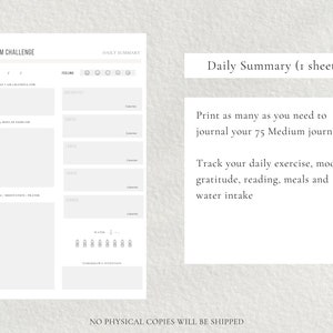 Minimalist 75 Medium Challenge Tracker, 75 Medium Printable, 75 Medium ...