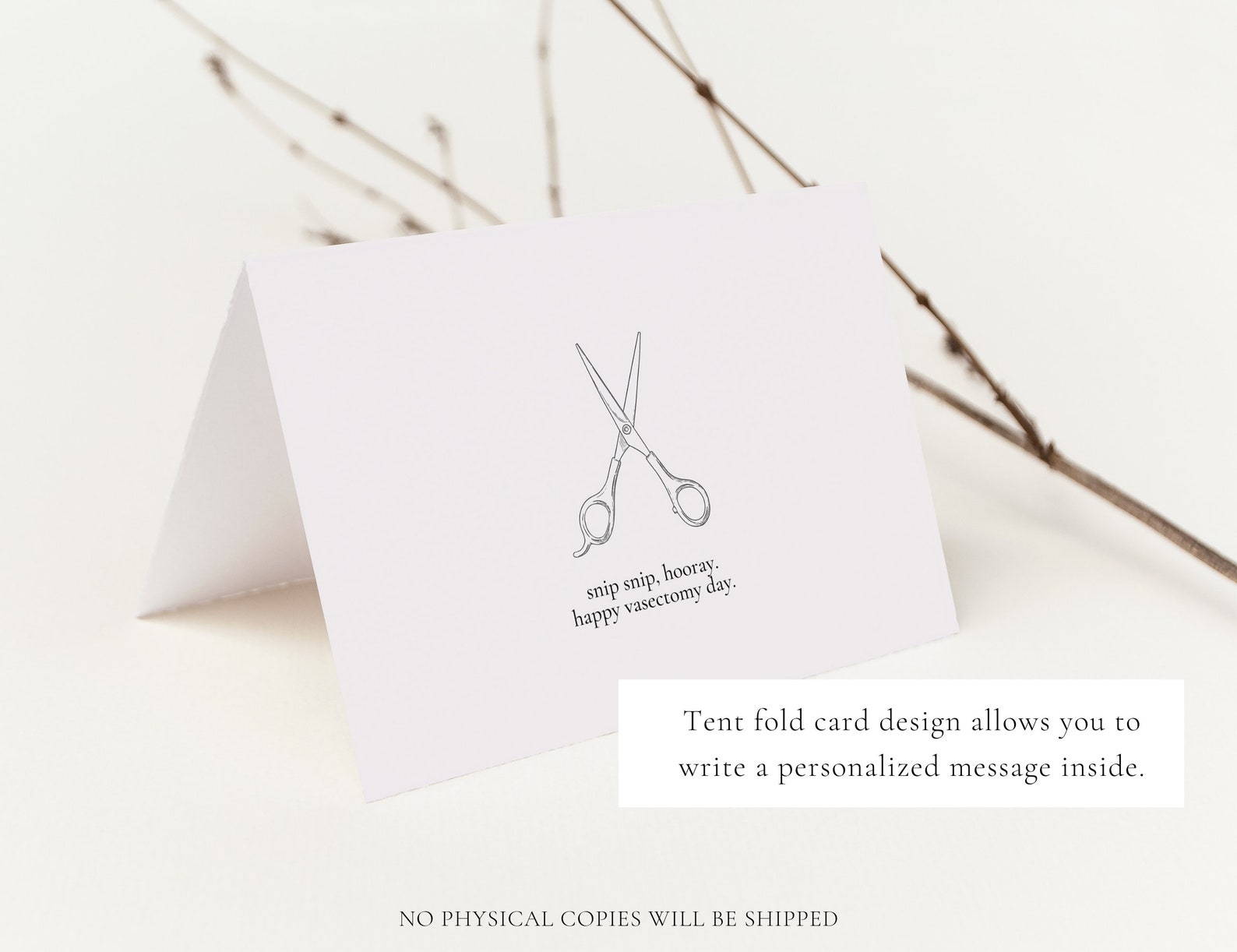 Vasectomy Card, Snip Snip Hooray, Printable Vasectomy Card, Minimalist ...