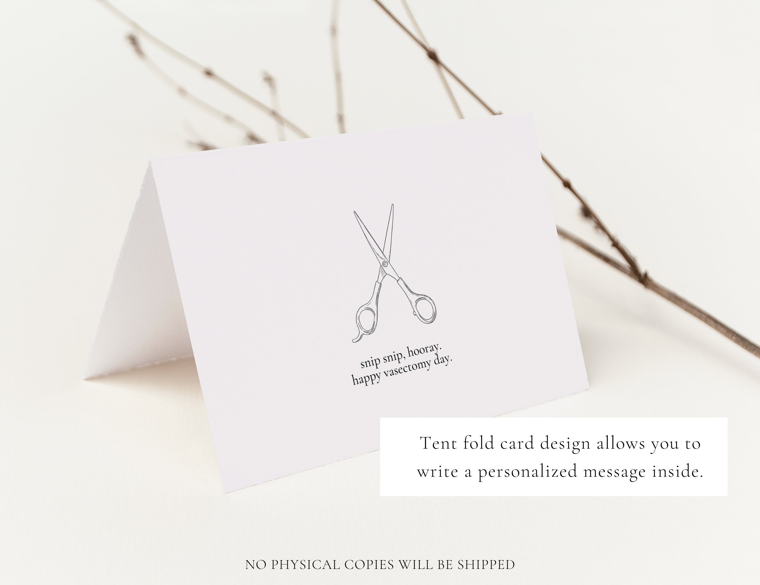 Vasectomy Card, Snip Snip Hooray, Printable Vasectomy Card, Minimalist ...