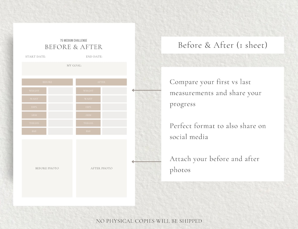 Minimalist 75 Medium Challenge Tracker, 75 Medium Printable, 75 Medium ...