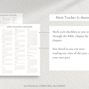 Minimalist Bible Reading Tracker, Scripture Reading Chart, Simple Bible ...
