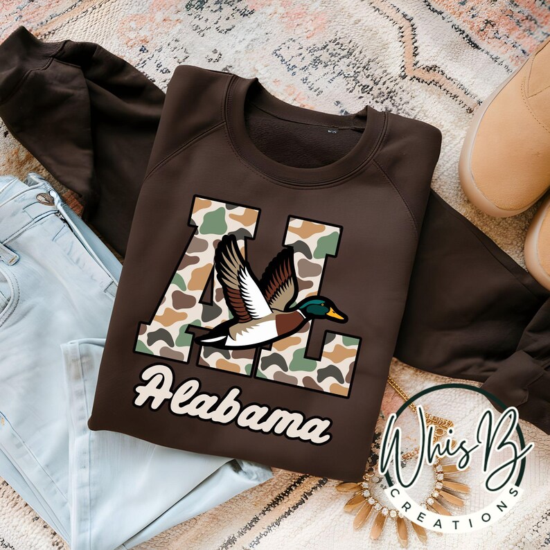 Alabama Duck Hunting SVG, AL Camo State Design, Waterfowl Hunter Clipar ...