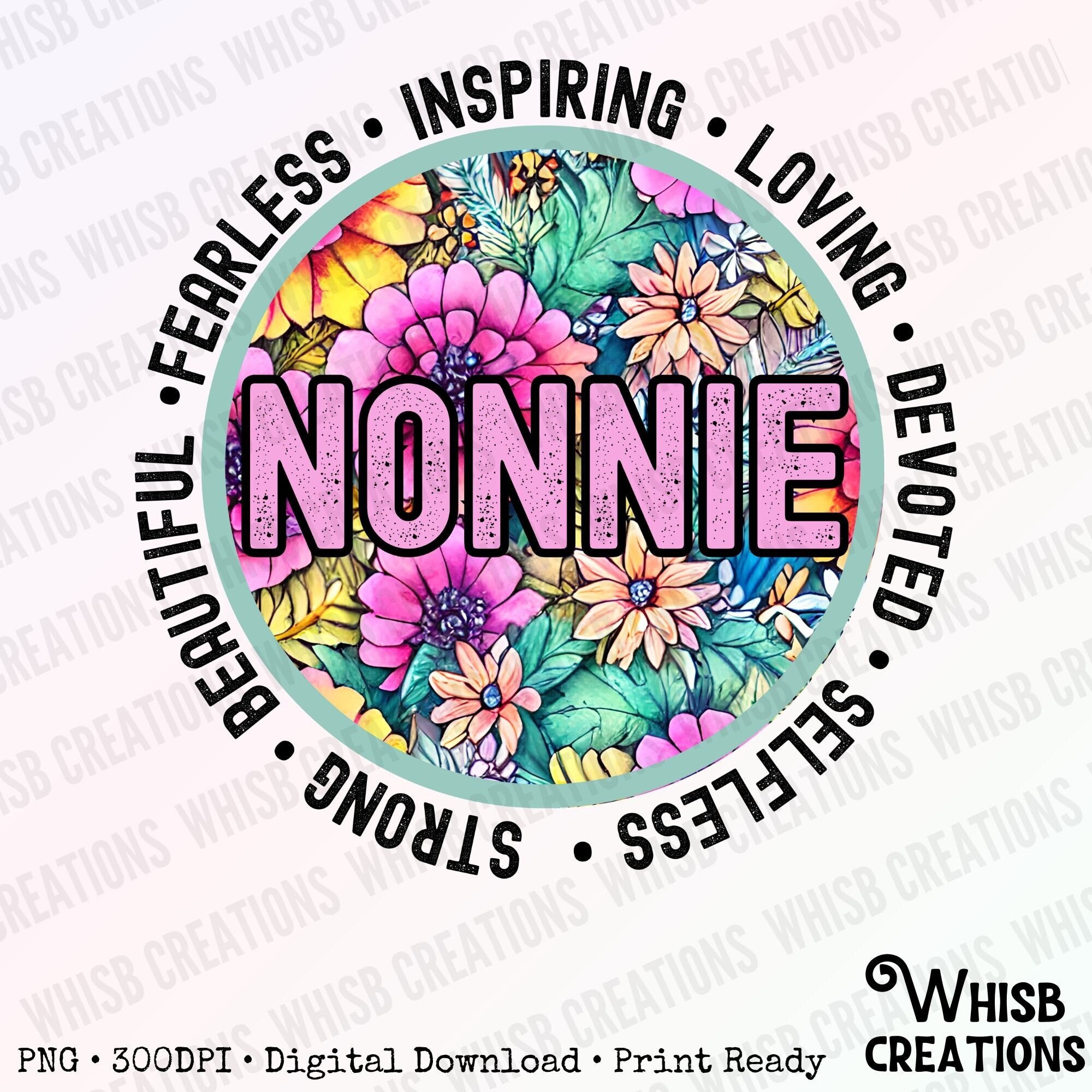 Nonnie Png, Floral Watercolor Sublimation, Mother's Day Design, Floral ...
