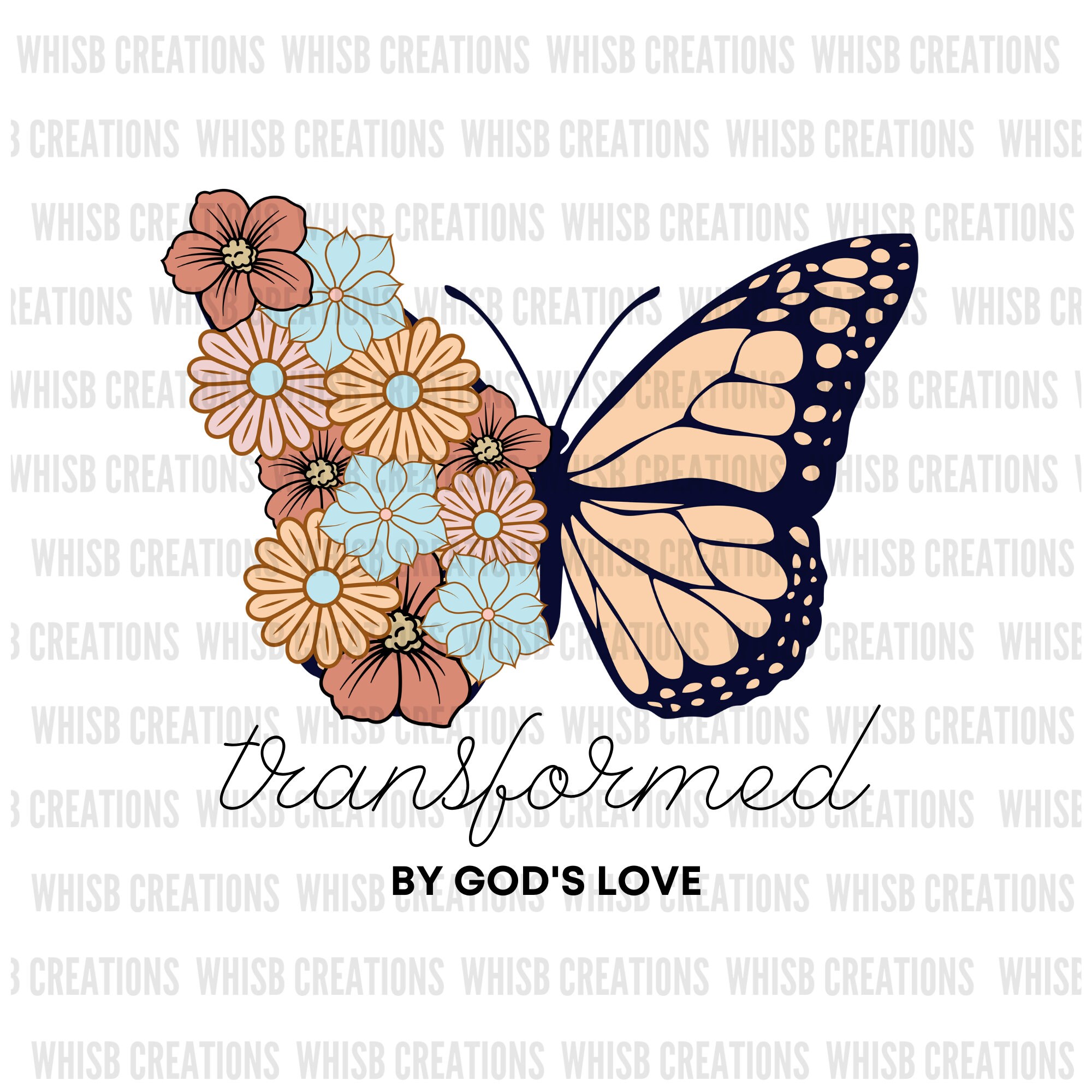 Transformed Butterfly Svg PNG Christian Sublimation Bible - Etsy