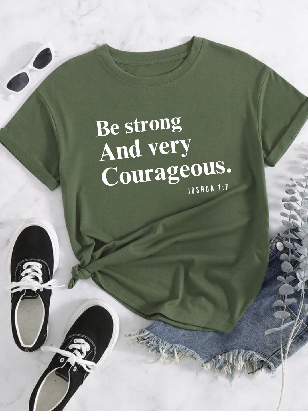 Be Strong and Courageous | Unisex Christian Tshirts | Christian Gift ...