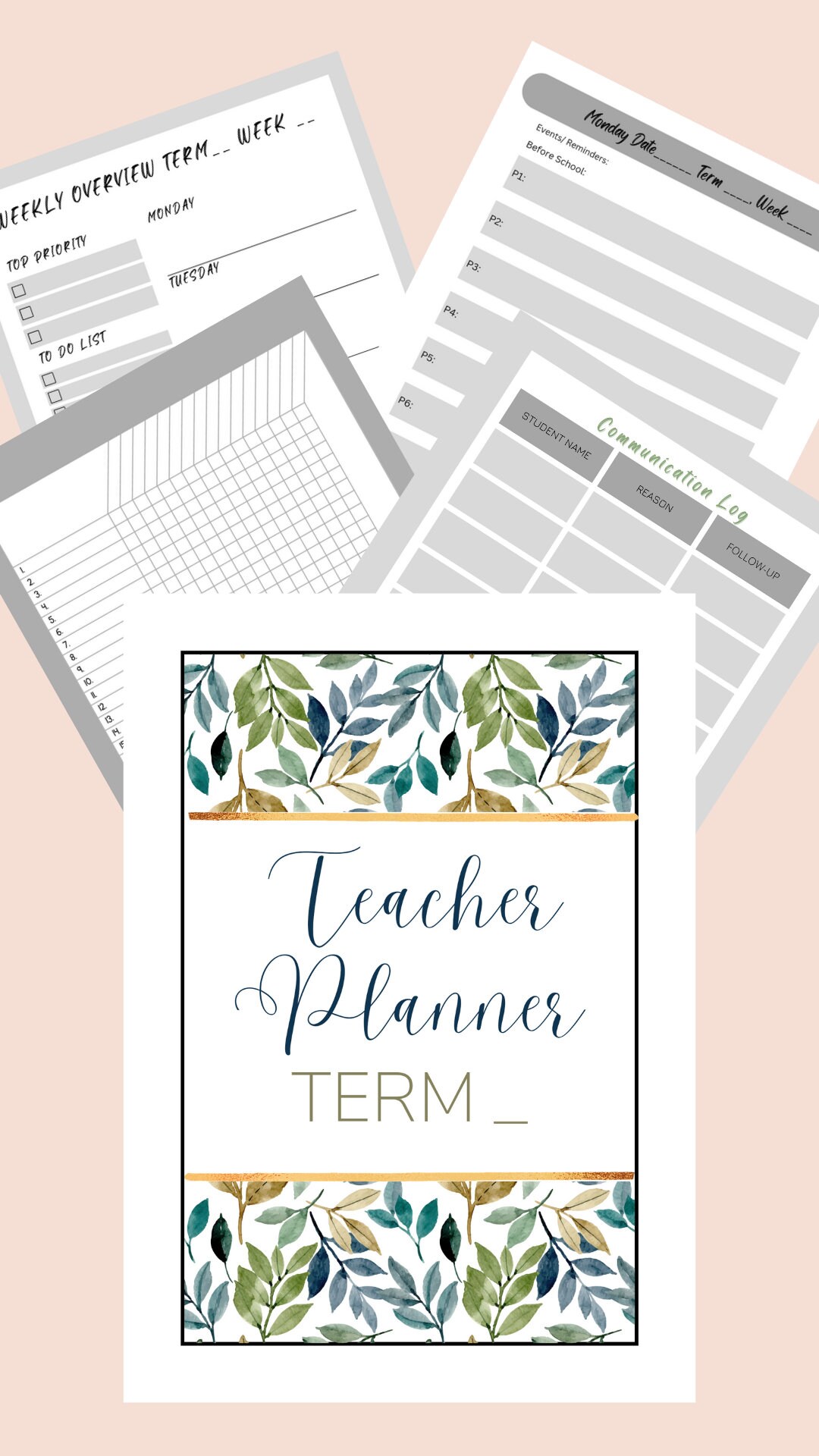 Digital Term Planner | Printable Teacher Schedule 6 Period Day - Etsy