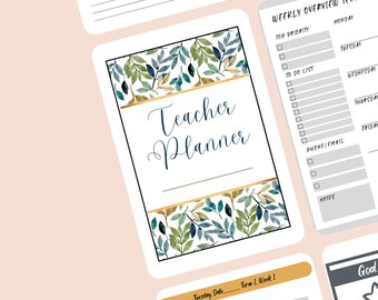 Digital Term Planner | Printable Teacher Schedule 6 Period Day - Etsy
