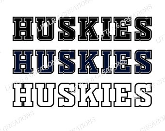 Huskies Mascot Paw SVG Digital Download Cut File + Red Black PNG + Blue ...