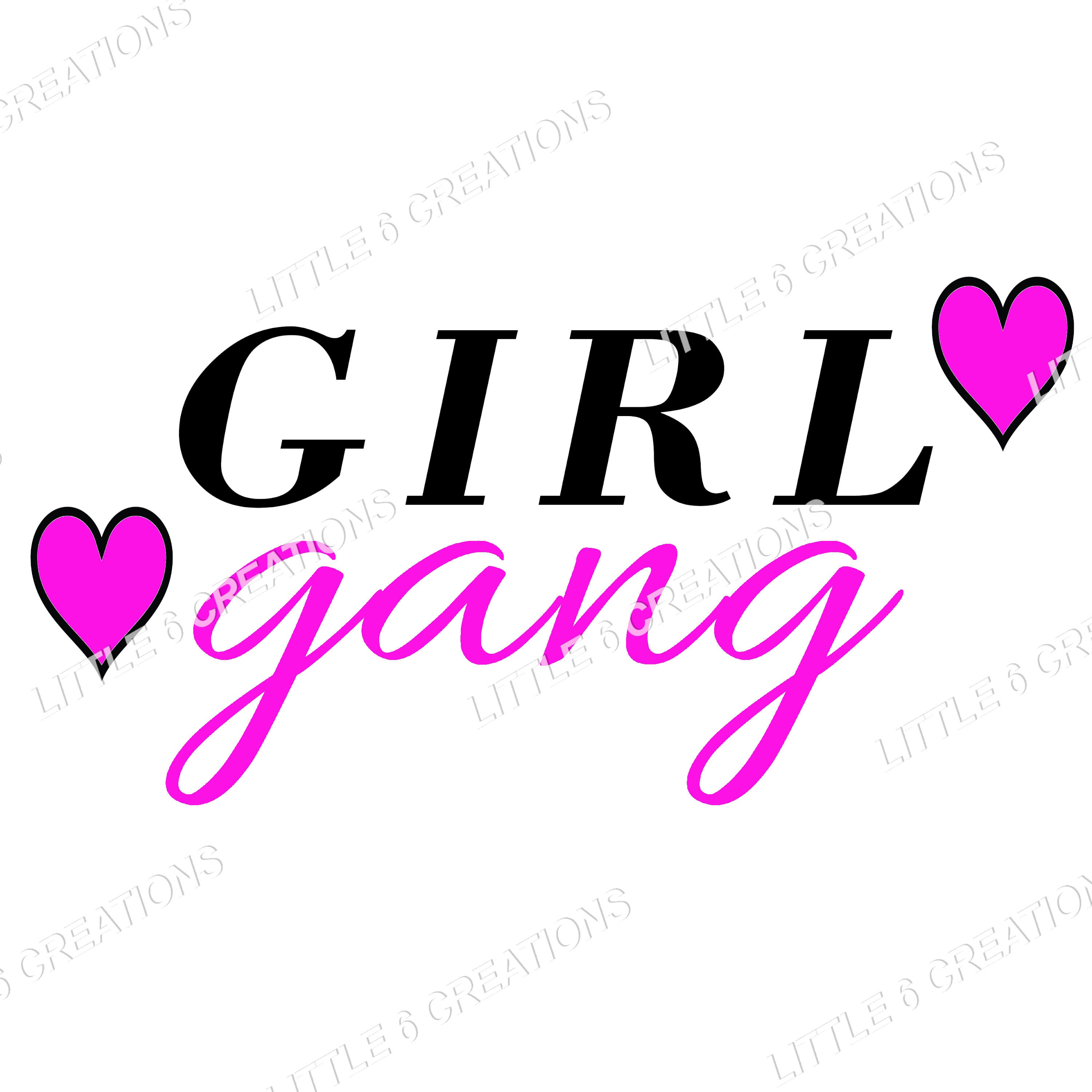 Girl Gang Cursive Pink - PNG - Etsy