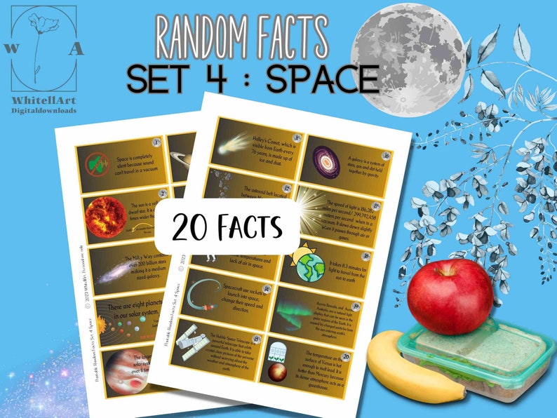 Random Facts Card Printable Instant Download Lunchbox Notes - Etsy
