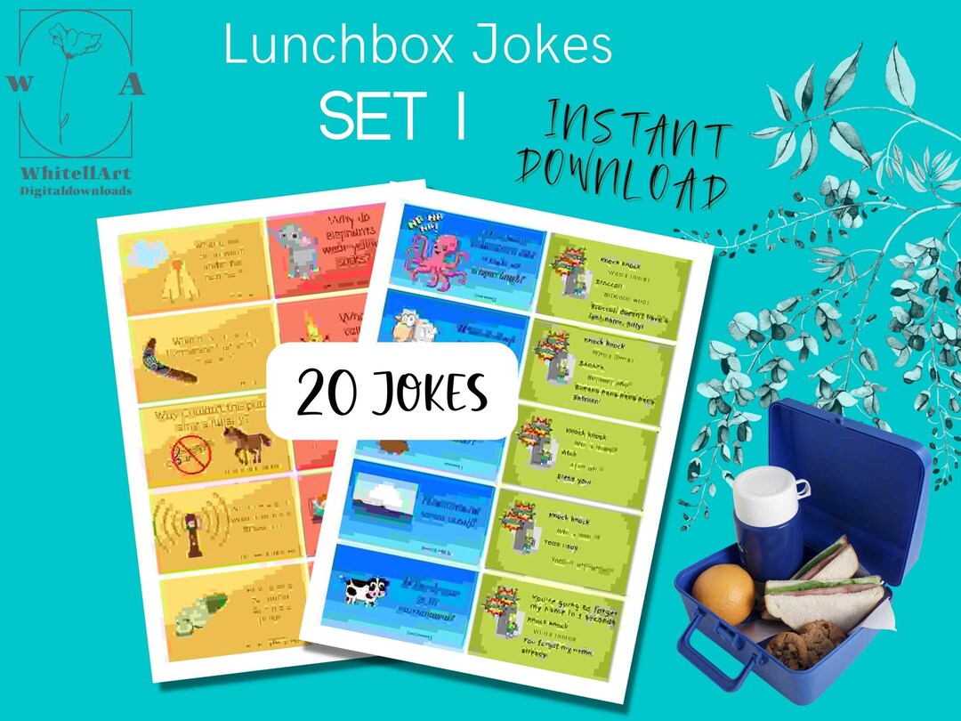 Printable Lunchbox Jokes, Kid Jokes , Set1, Lunchbox Printables, Full ...