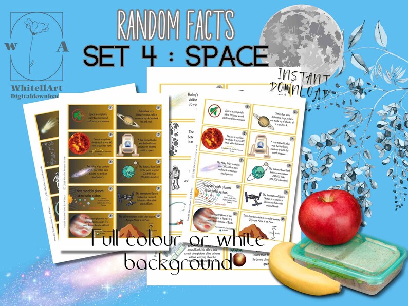Random Facts Card Printable Instant Download Lunchbox Notes - Etsy