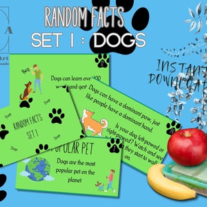 Random Facts Card Printable, Instant Download, Lunchbox Notes, Set 1 ...