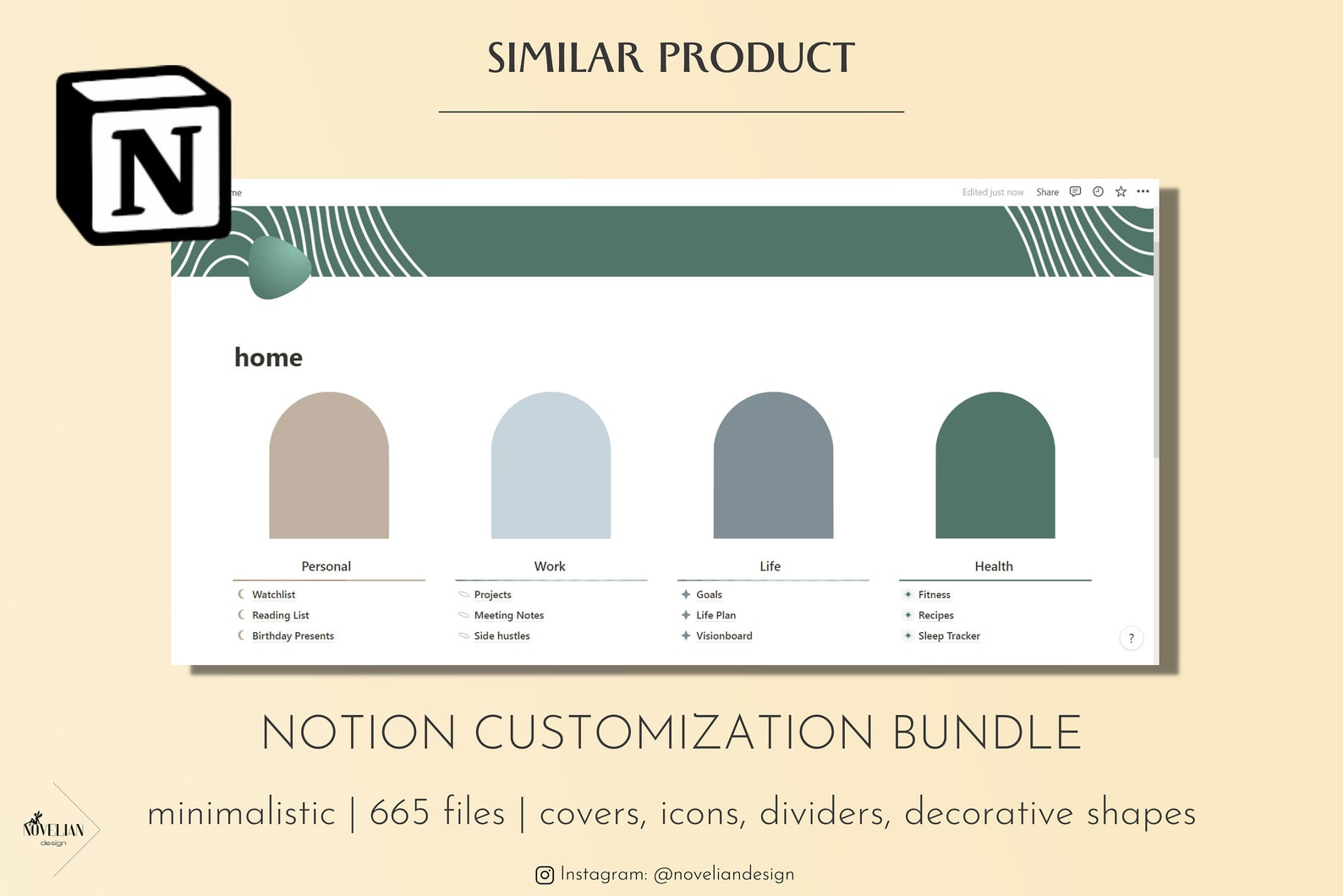 Notion Customization Bundle Notion Icons, Notion Covers, Notion Dividers, Notion Shapes Golden ...