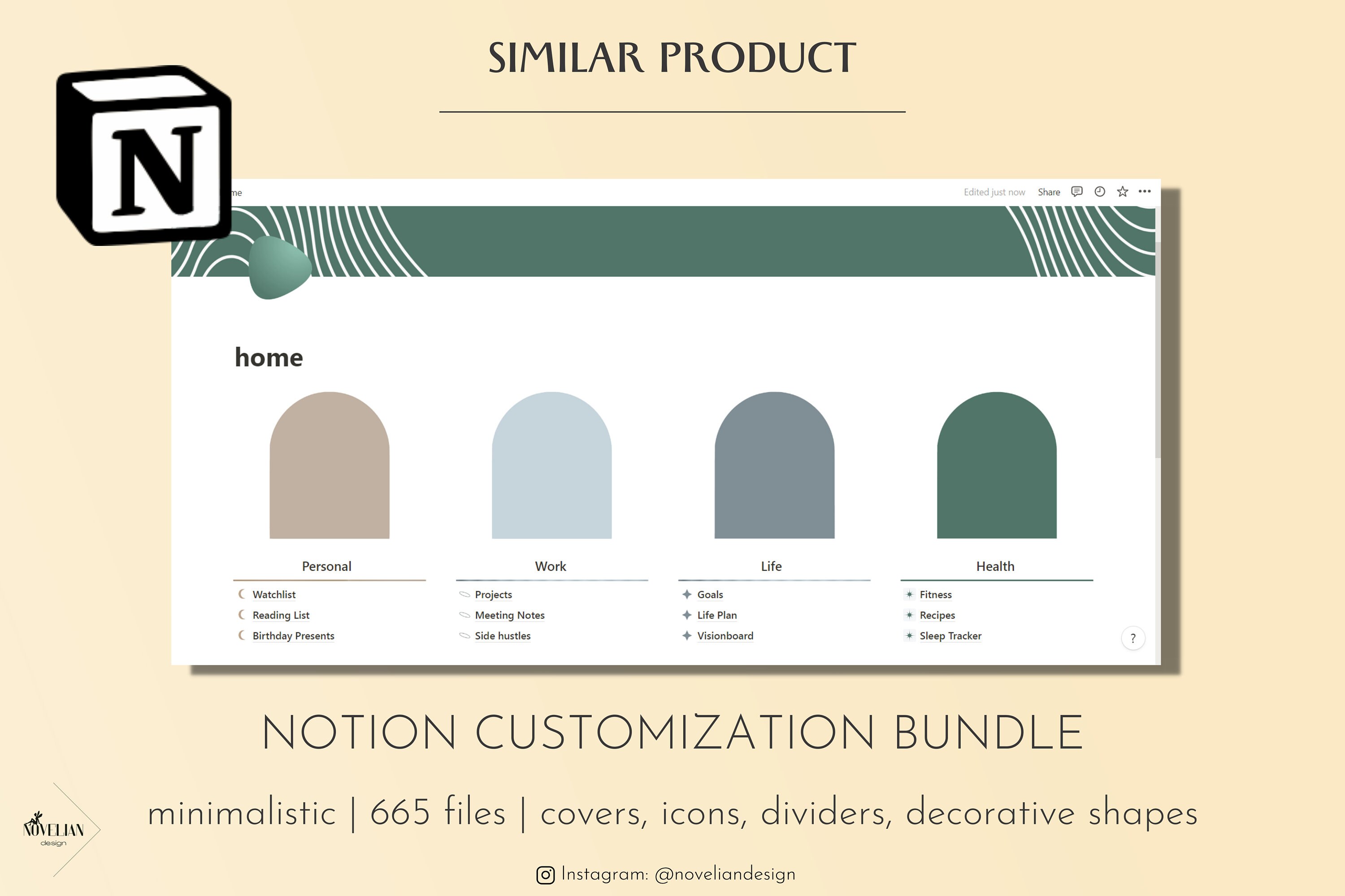 Notion Customization Bundle Notion Icons Notion Covers Notion Dividers Notion Shapes Golden