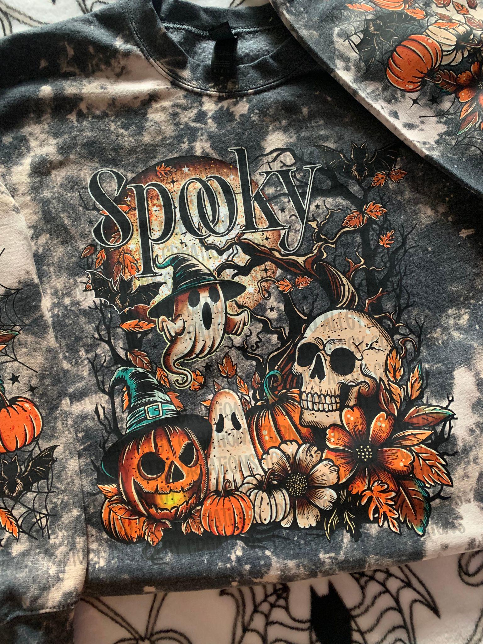 Spooky Halloween Shirt | Bleached Sweatshirt | Spooky Halloween ...