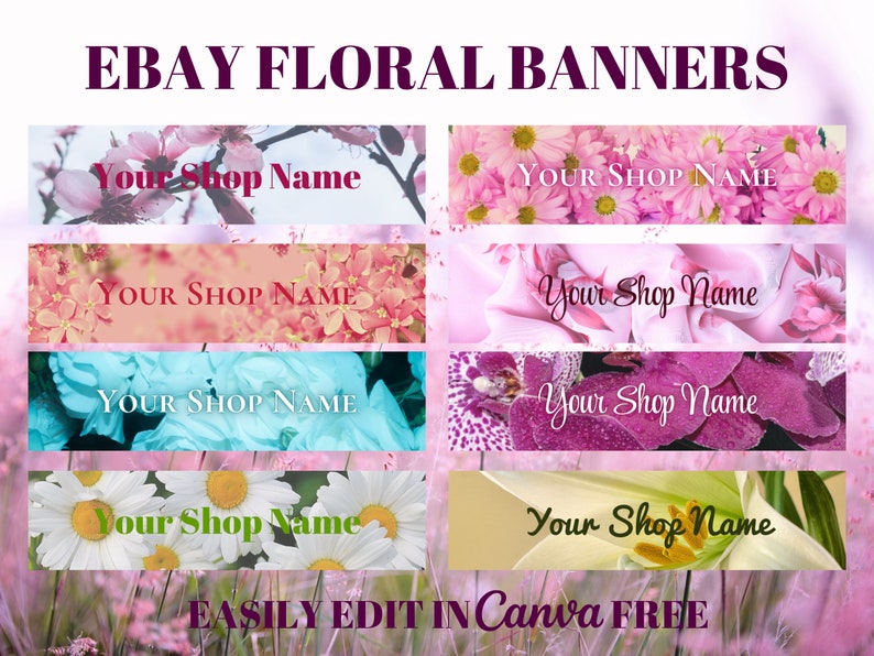 Ebay Banner and Logo Floral Sets Ebay Billboard and Logo Set - Etsy