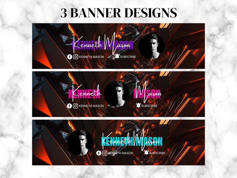 Youtube Brand Kit Gaming Canva Template Channel Banner DIY - Etsy
