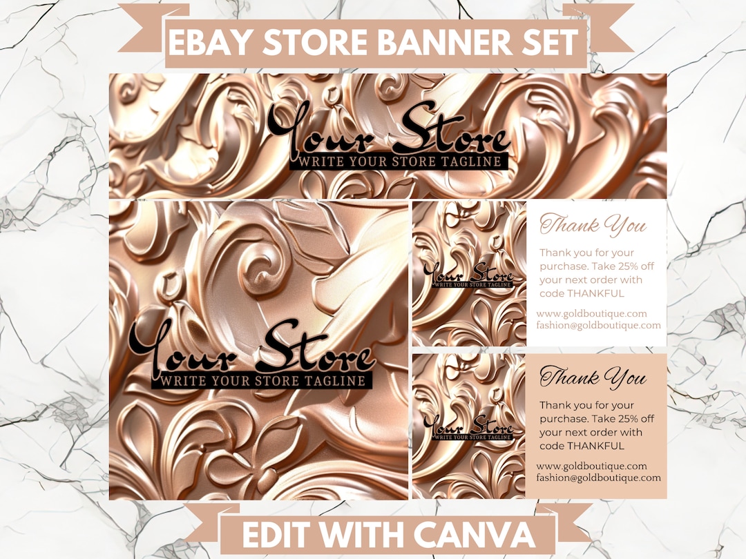Ebay Store Billboards Ebay Shop Banners Logo and Thank You Cards Rose ...