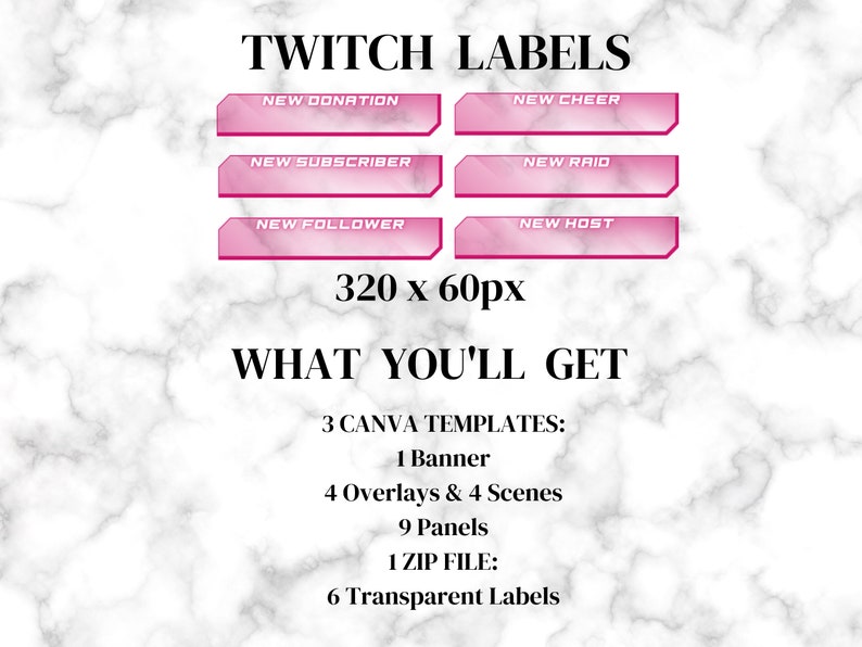 Twitch Overlay Package Neon Pink Black Gamers, Twitch Banner Overlay ...