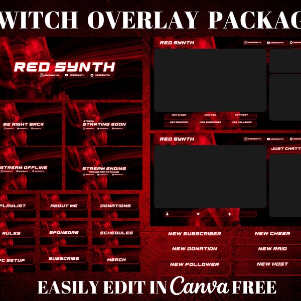 Neon Red Twitch Banner - Etsy